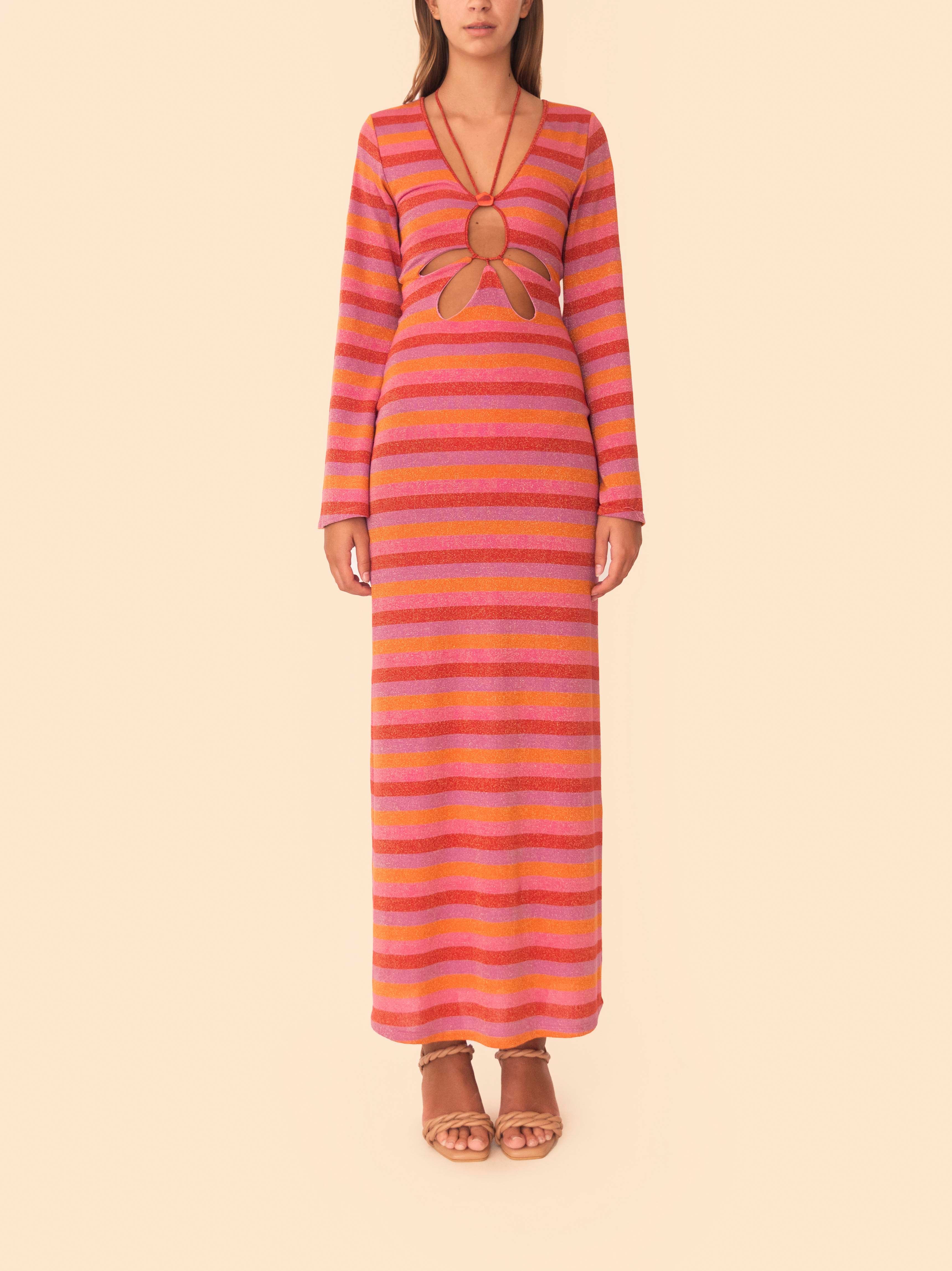 DALI DRESS RASPBERRY RAINBOW